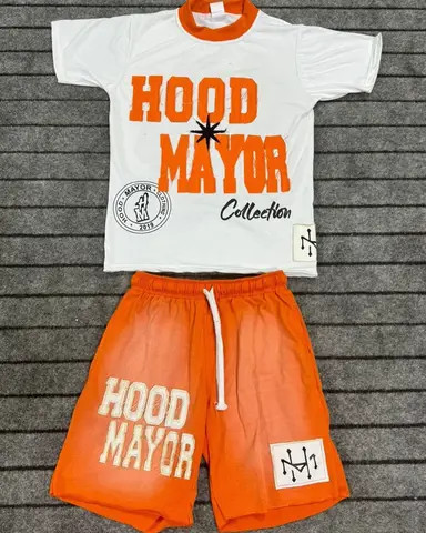 Buy Mens Shorts Set Custom 100% Cotton Patch Embroidery Tee And Shorts ...