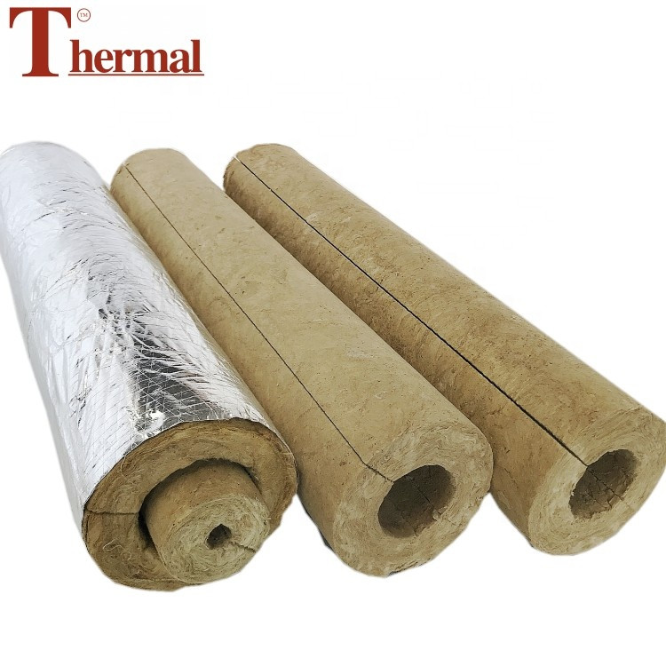 Buy Mineral Wool Pipe Section Heat And Cold Insulation Rock Wool Pipe from Tianjin Thermal ...
