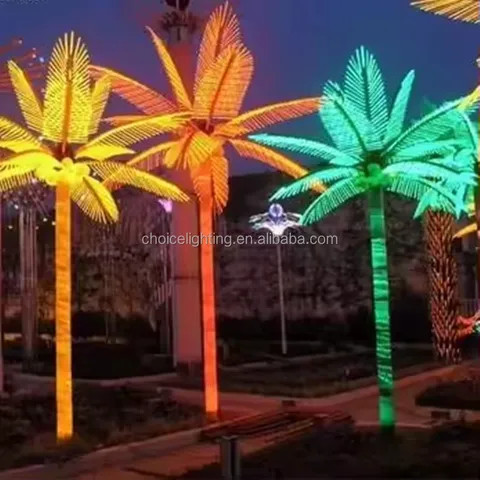 Buy Outdoor Decor Coconut Tree Lighting Rgb 3m Height Artificial Led ...