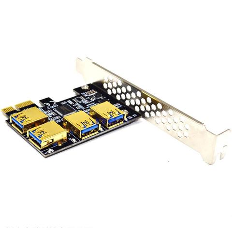 Buy Pcie 1 To 4 Pci Express Multiplier Riser Card Usb3.0 Slot Pci-e 1 ...
