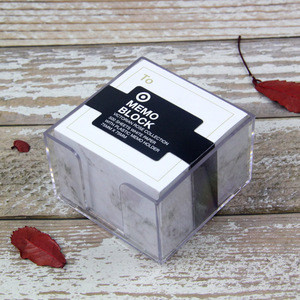 Buy Plastic Memo Cube With Pen Holder Boxes Paper Block Note Cube Memo ...