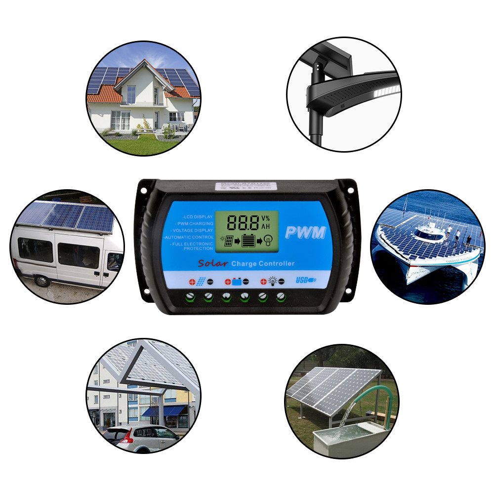 Buy Powmr Outback Solar Charge Controller 40a 12v 24v Pwm Regulator For ...