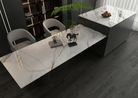Buy Snow Glow Sintered Stone For Interior Walls Floors Countertops ...