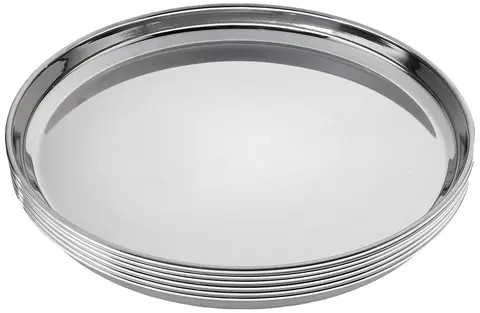 Buy Stainless Steel Plain Plate Dinner Ware Tableware Kitchenware Metal ...
