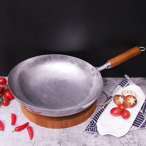 Buy Traditional Chinese Hand Made Carbon Steel Wok Non Stick Pan For ...