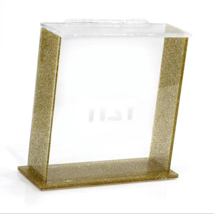 Buy Transparent Clear And Glossy Black Acrylic Matzah Box With Hinged ...