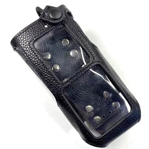 Buy Two Way Radio Hard Leather Carry Case With Belt Loop For Hp782 ...