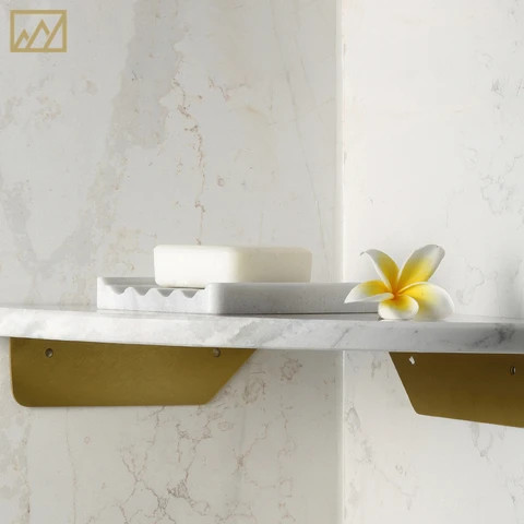 Buy Wall Mounted Natural Stone Triangle Storage Rack Marble Corner ...