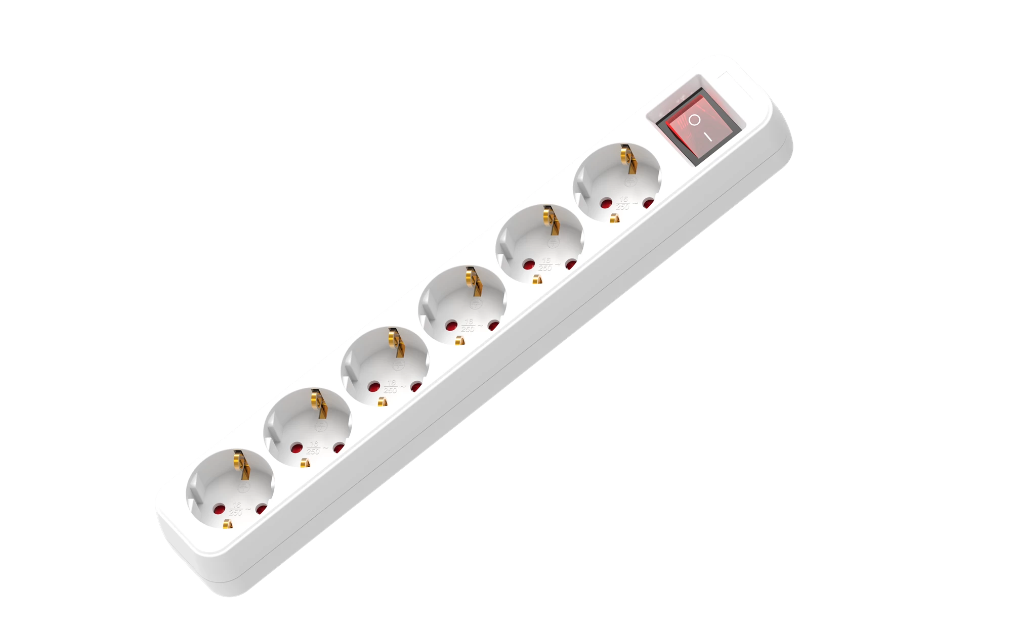 Buy 16a German Standard 6 Ways Outlets Extension Socket Power Strip ...