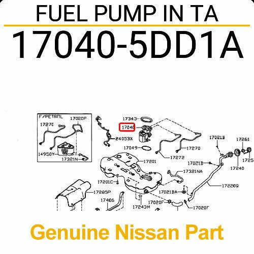 Buy 170405dd1a Genuine Nissan Fuel Pump In Ta 17040-5dd1a from ...