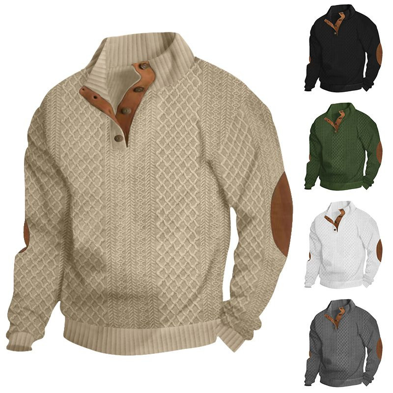 Buy Men's Fashion Pullover Jacquard Design O-neck Long Sleeve Top ...
