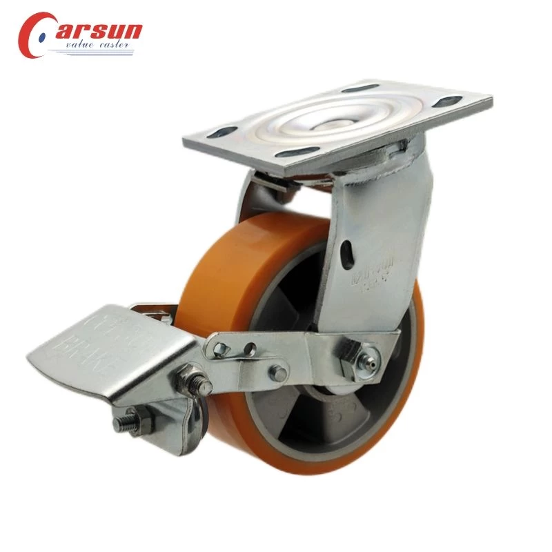 Buy Heavy Duty Casters 5 Inch Castor Aluminum Core Pu Swivel Caster ...