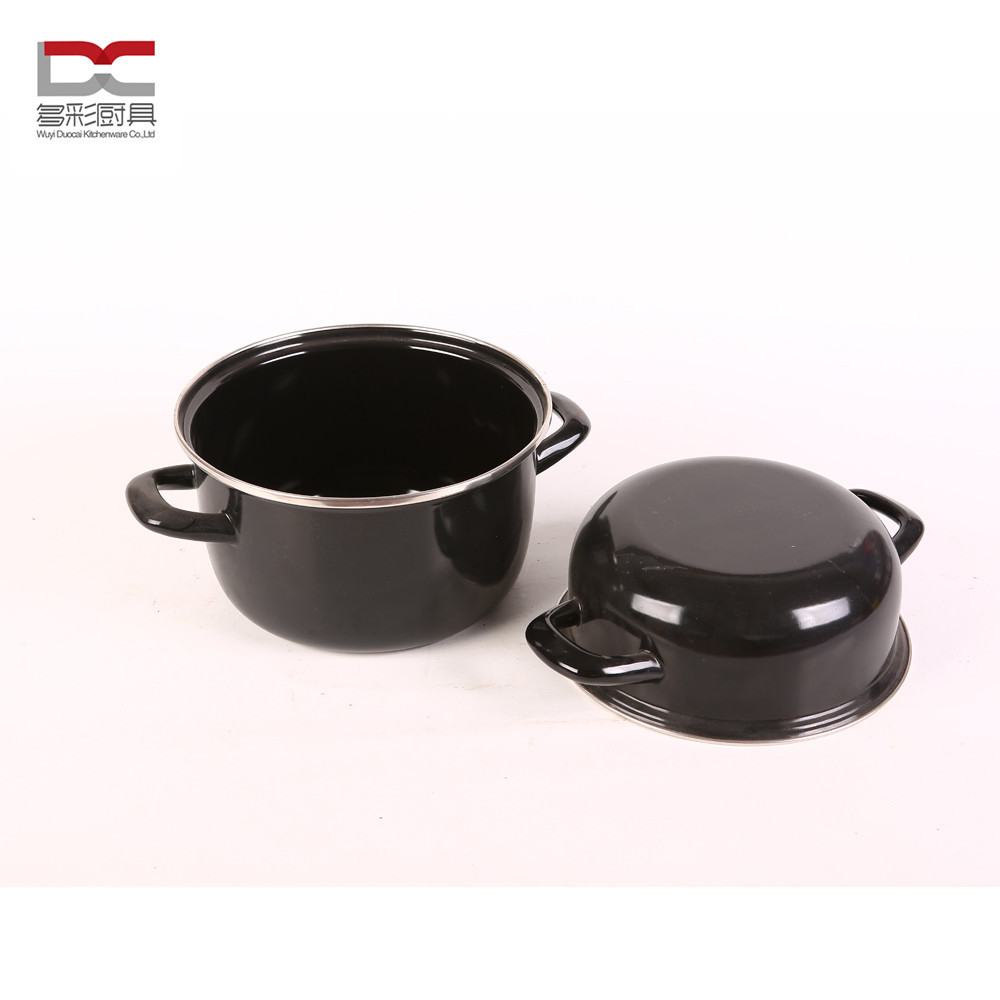 Buy 2 In 1 Multifunction Black Enamel Mussel Set Soup Stock Casserole ...