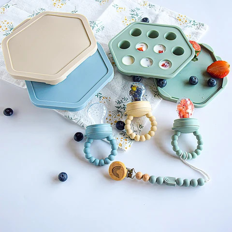 Buy 2024 Amazon Top Selling Custom Silicone Teether Handle Baby Juice ...