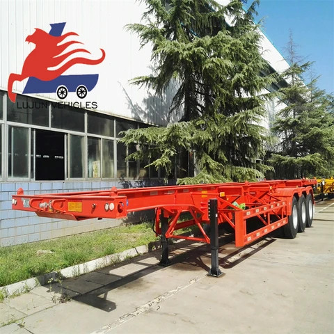 Buy 3 Axles 40ft Shipping Container Trailer Skeleton Container Chassis ...