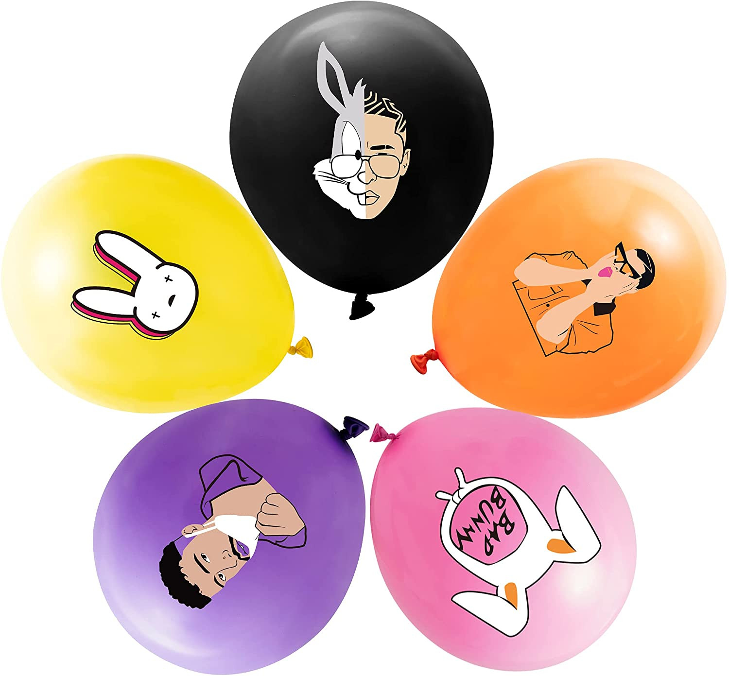 Buy 52pcs Bad Bunny Party Balloons Rabbit Themed Balloon Music Party ...
