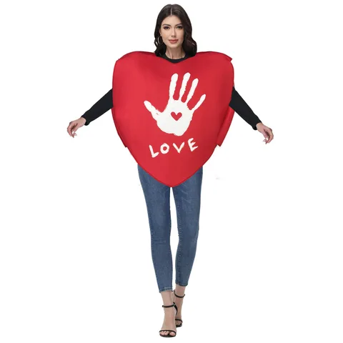Buy Adult Couple Cartoon Red Heart Cosplay Outfit For Valentines Day ...