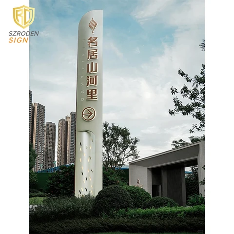 Buy Aluminum Curved Outdoor Free Standing Signage Led Lighting ...