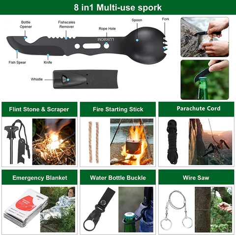 Buy Amazon Hot Sale Emergency Survival Kit First Aid Kit, 121pcs Including Tactic Camping Hiking ...