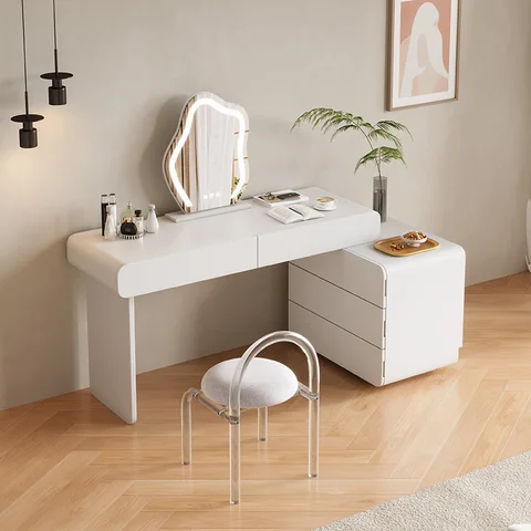 Buy Bedroom Extendable Makeup Vanities With Three Bucket Cabinet ...