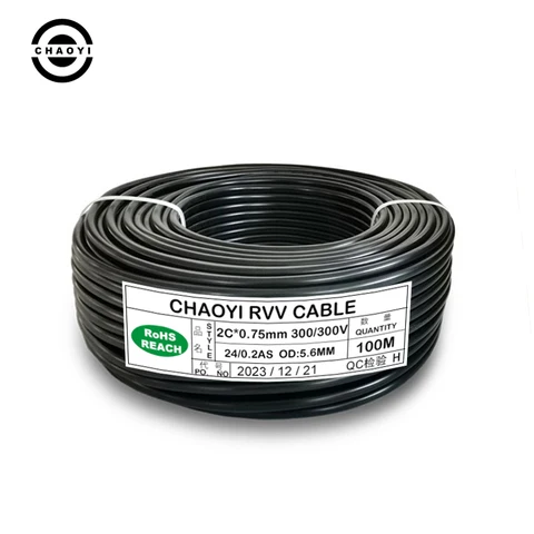 Buy Chaoyi High Quality Copper Core Wire Electric Rvv 2x0 75mm 4x2 5mm 3x0 75mm2 4x1 5mm2 Power ...