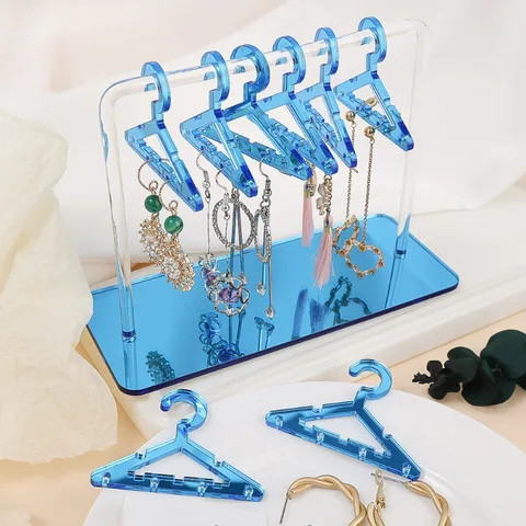 Buy Clear Acrylic Earrings Holder Cute Coat Hanger Jewelry Display ...