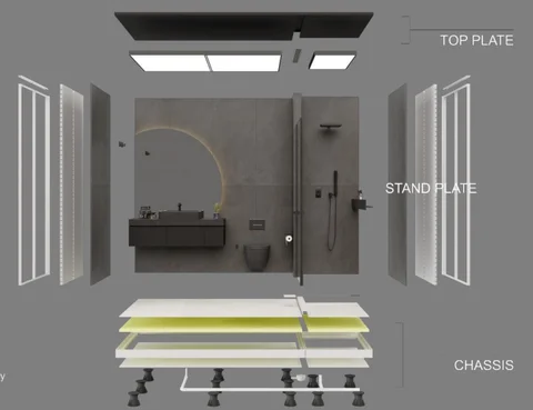 Buy Custom Complete Bathroom Pod Integrated Shower Room Integrated ...