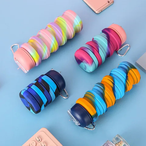 Buy Custom Portable Collapsible Platinum Grade Silicone Water Bottles ...