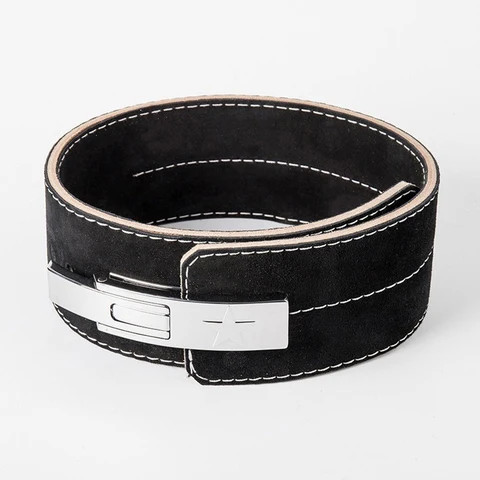 Buy Genuine Leather Weight Lifting Padded Belt 4 Inch Wide Tapered ...