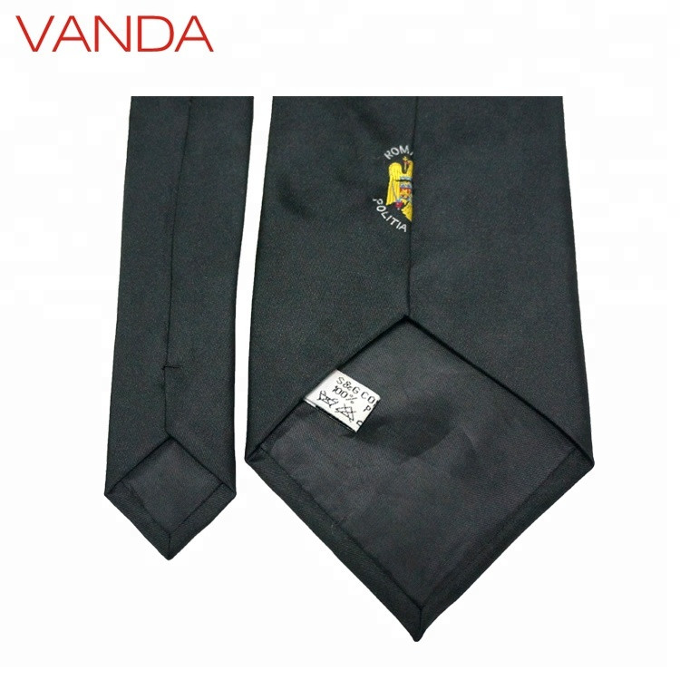 Buy Hand Made Black 100% Silk Tie Military Police Neck Tie from ...
