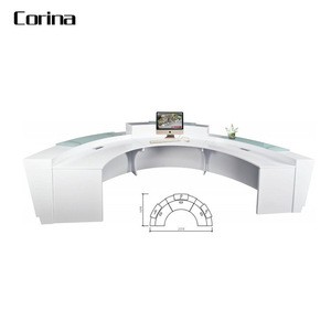 Buy Hospital Modern Office Reception Counter Design For Hotel White ...