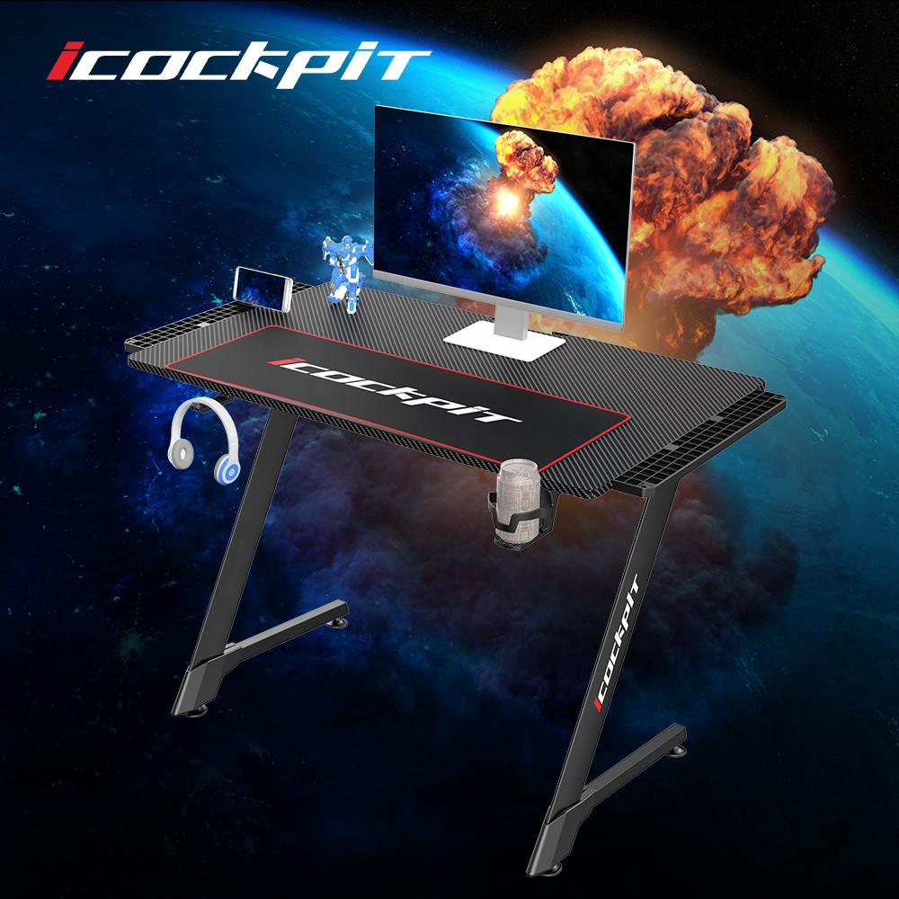 Buy Icockpit Home Office Ergonomic Carbon Fiber Texture Desktop ...