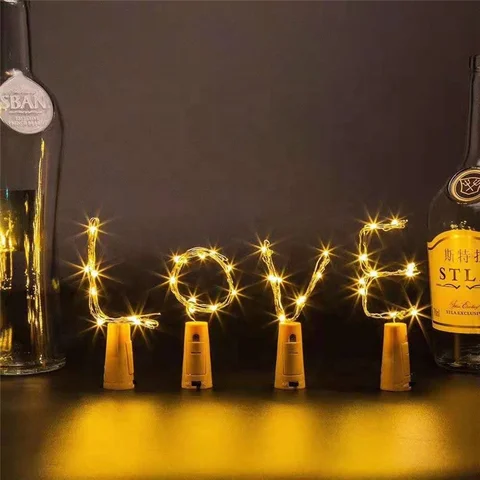 Buy L Fairy Led String Wine Bottle Light With Cork Battery Powered ...