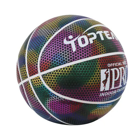 Buy Leather Reflective Basketball Logo Indoor Basketball Customized ...