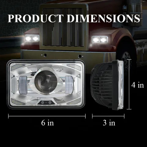 Buy Led Projector Truck Head Lamps 4"x6" Smart Heat Function Lens ...