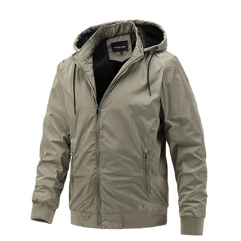 Buy Mens Spring And Autumn Hooded Jacket Casual Sports Jacket from ...