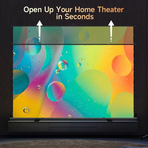 Buy New Style Manual Floor Pull Up Portable Projector Screen 4k 60 Inch ...