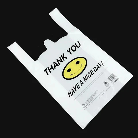 Buy 50pcs Biodegradable Eco-friendly Smiley Face Plastic Bag ...