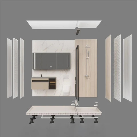 Buy Prefab Modular Bathroom Smc Color Steel Wall Panel Portable Toilet ...