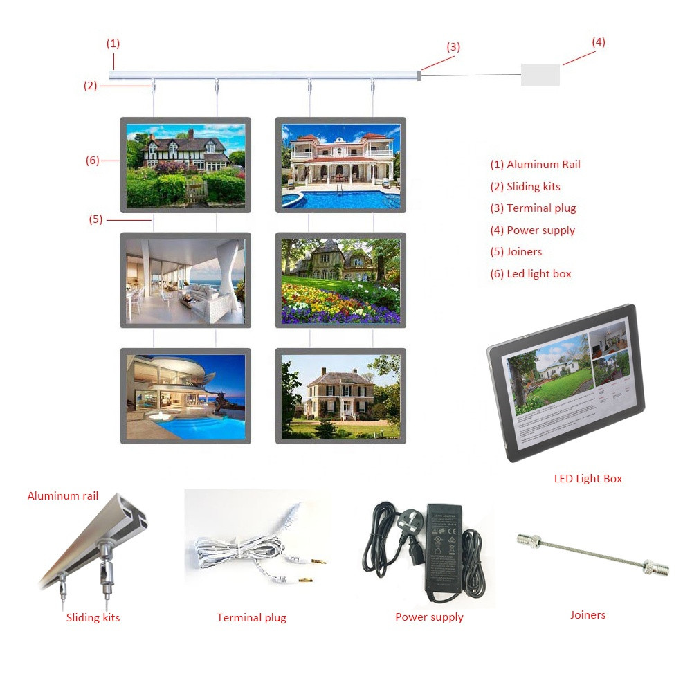 Buy Publicidad Acrylic Led Poster Display Lightbox Panel Real Estate ...