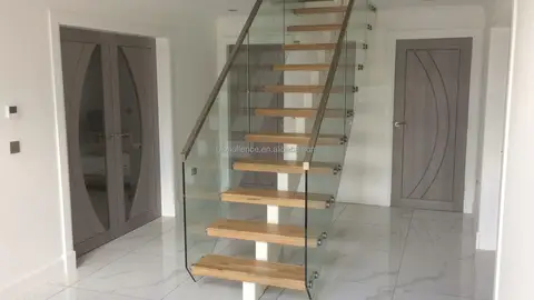 Buy Reilbu Open Riser Stair Indoor & Outdoor Steel Single Stringer from ...