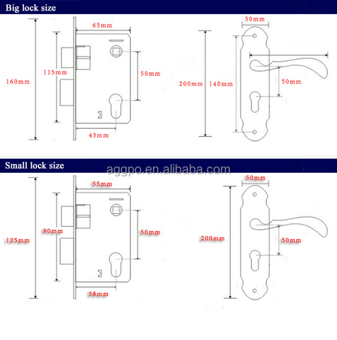 Buy Stainless Steel Door Handle, Security Door Handle, Lock Mortise ...