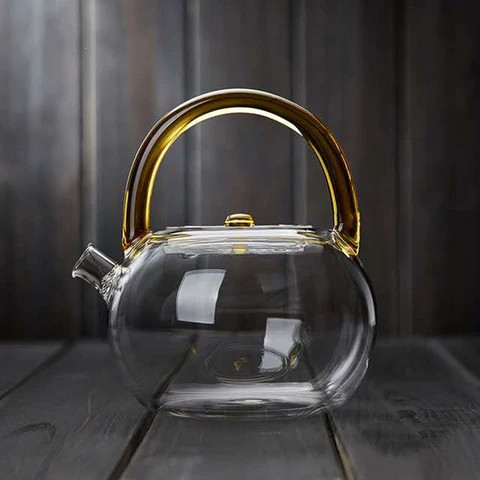 Buy Stovetop Safe Loop Handle Pot Glass Teapot With Loop-handled For ...