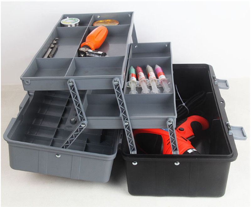 Buy Thick Plastic Three-layer Folding Toolbox Multifunctional Household ...