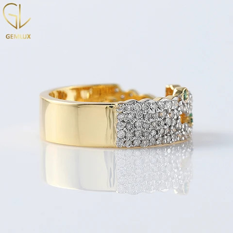 Buy Trendy Design Green Eye Crocodile Rings Adjustable Alligator Open ...