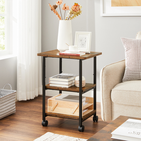 Buy Vasagle Industrial 3-tier Printer Table Trolley Cart With Wheels ...