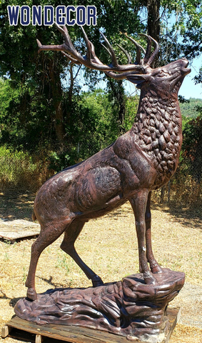 Buy Wondecor Outdoor Garden Life Size Bronze Deer Statue Animal Sculpture from Beijing Wonders ...