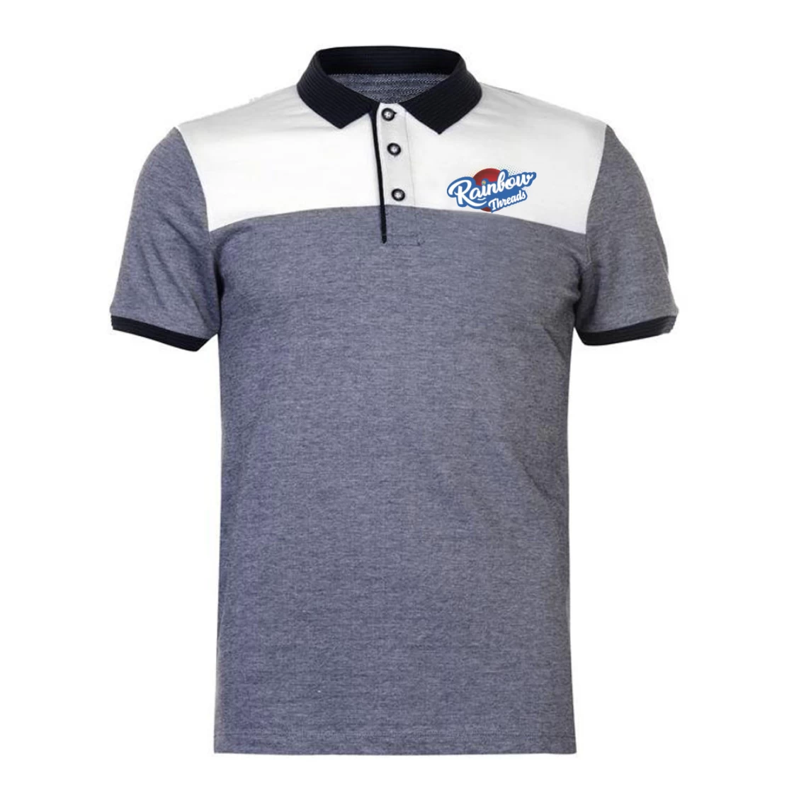 Buy Custom Men’s Polo Shirts Front Buttons And Rib On Collar And ...