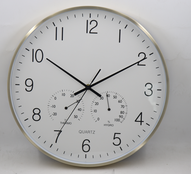 Buy Simple And Classic Injection Molded Clock With Temperature And ...