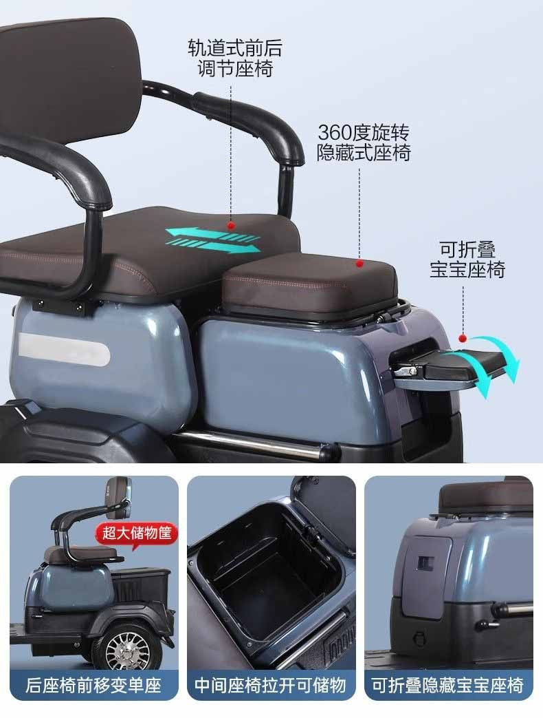 Buy Small Low Speed Electric Four Wheeler Open Body Sightseeing With 2 ...